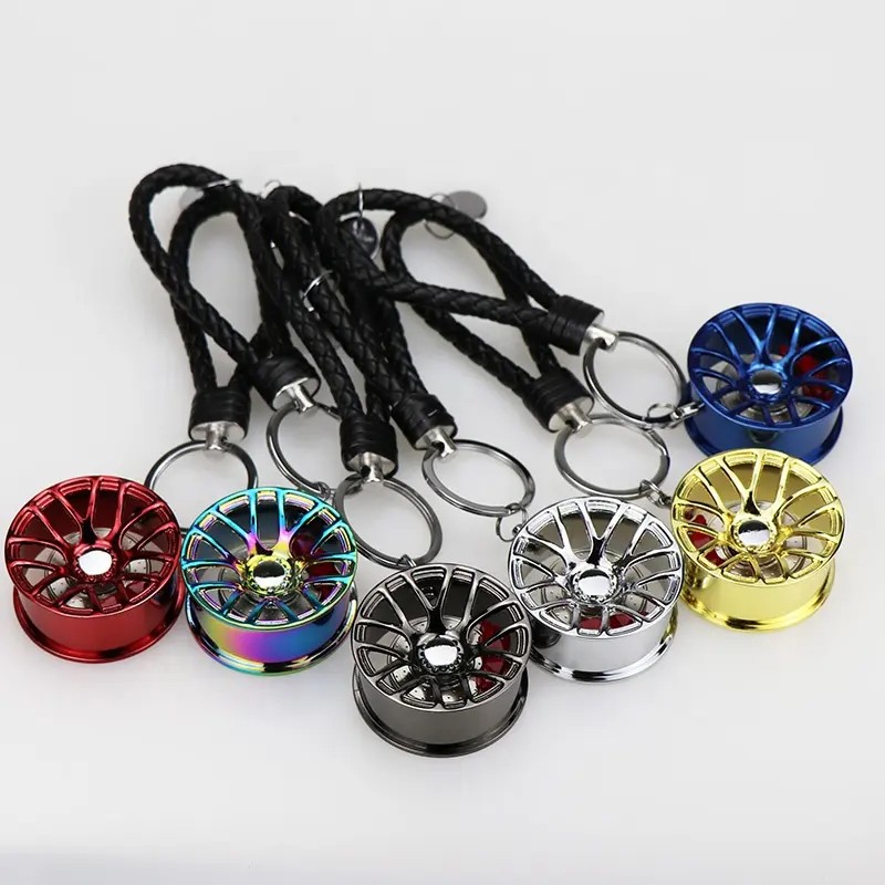 Wheel keychain with brake disc